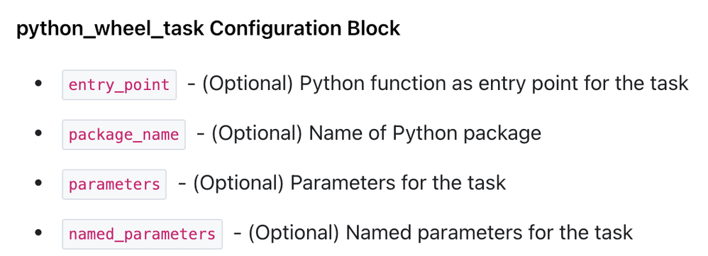 Solved: How to specify entry_point for python_wheel_task? - Databricks Community - 32020