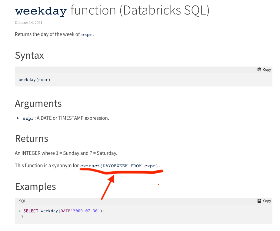 what is the difference between weekday and dayofwe... - Databricks ...