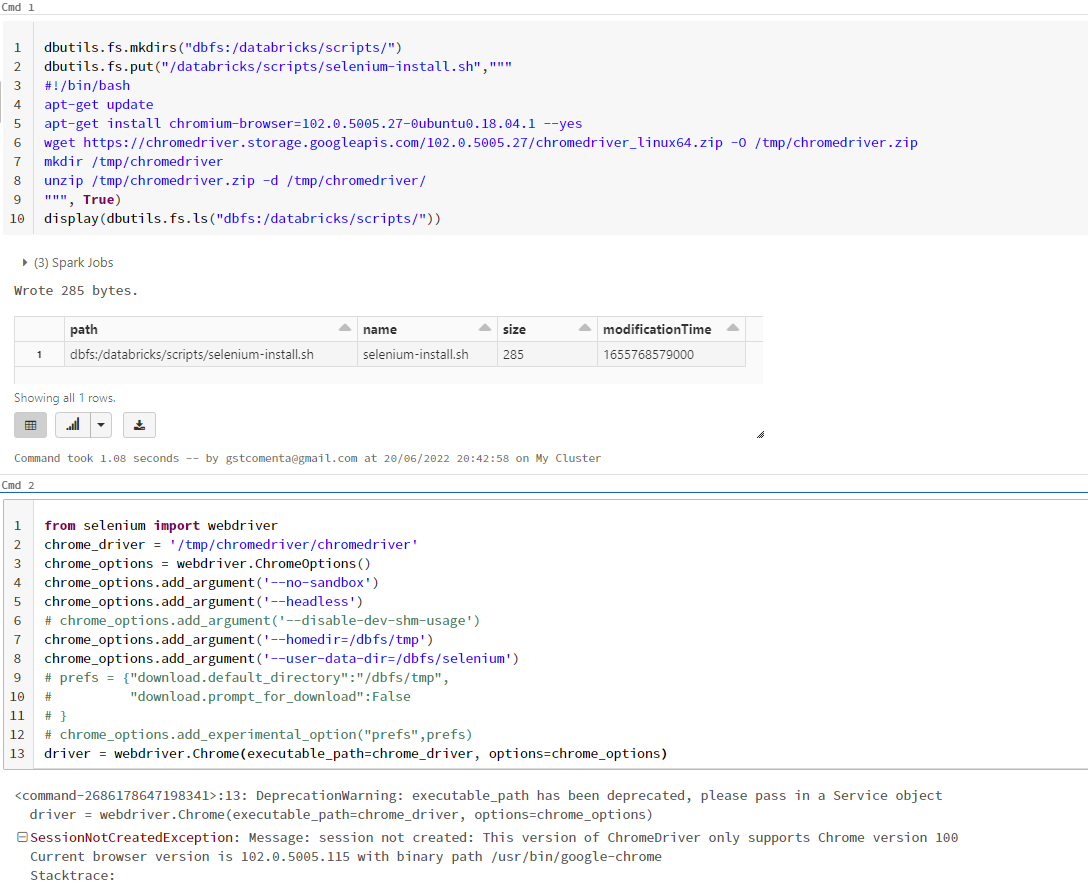 Solved Chromedriver Installation In Databricks Databricks Community 23295