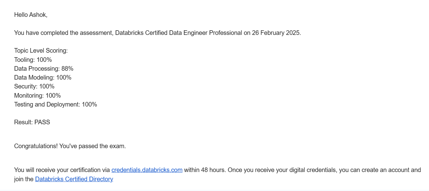 Yet to receive Certificate for Databricks Certifie... - Databricks Community - 111422